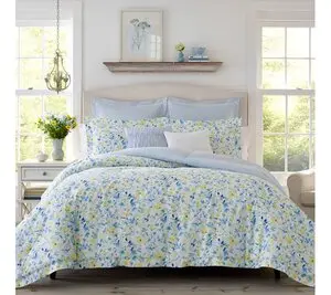 Laura Ashley Nora Bright Blue Full Queen Comfor Er Sham Bonus - One-color