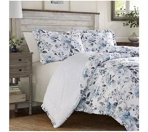 Laura Ashley Chloe Blue King Comforter Sham Set