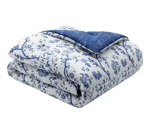 Laura Ashley Elise Navy Full Queen Comforter Bo Us Set - One-color