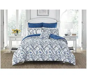 Laura Ashley Elise Navy King Comforter Bonus Se - One-color