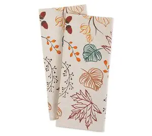 DESIGN IMPORTS Autumn Leaves Printed Kitchen To Wels Set Of 2 - One-color
