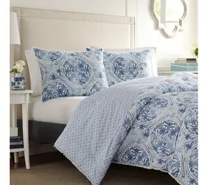 Laura Ashley Mila Blue Full Queen Comforter Sha Set