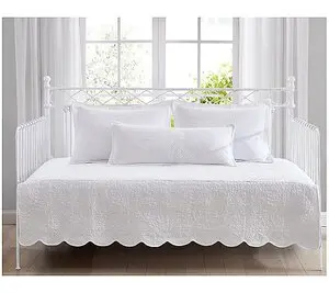 Laura Ashley Solid Trellis White Daybed Cover Set