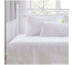 Laura Ashley Solid Trellis White Daybed Cover Set