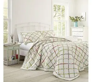 Laura Ashley Ruffle Garden Twin Quilt - One-color
