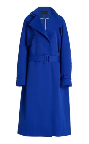Proenza Schouler Sabina Belted Jacquard Trench Coat - Royal Blue