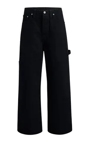 Khaite Sowen Mid-Rise Wide-Leg Jeans Dark Wash