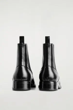 Cos Square-toe Leather Chelsea Boots