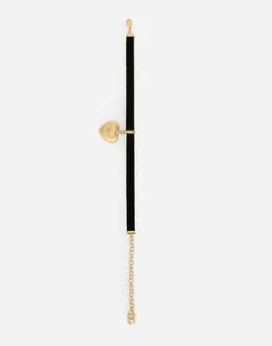 Dolce & Gabbana Velvet Ribbon Necklace With Dg Logo Heart