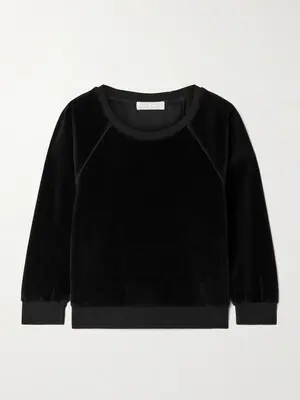Suzie Kondi Saba Cotton-blend Velour Sweatshirt - Black