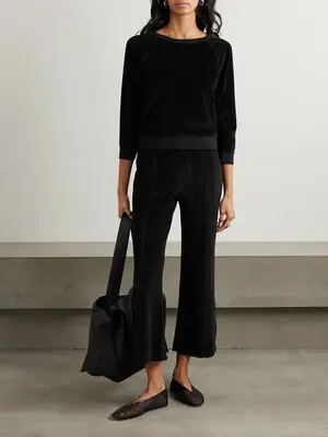 Suzie Kondi Saba Cotton-blend Velour Sweatshirt - Black