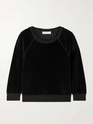 Suzie Kondi Saba Cotton-blend Velour Sweatshirt - Black