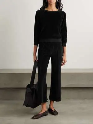 Suzie Kondi Saba Cotton-blend Velour Sweatshirt - Black