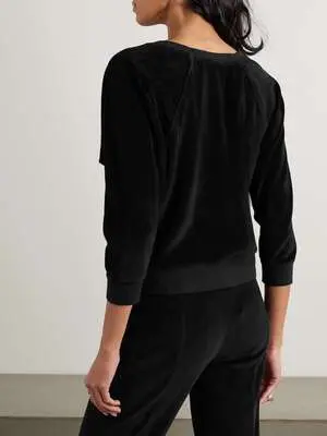 Suzie Kondi Saba Cotton-blend Velour Sweatshirt - Black