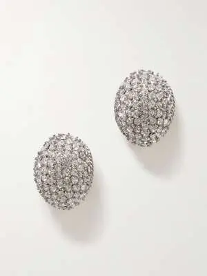 JENNIFER BEHR Tinsel Rhodium-plated Crystal Earrings