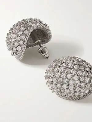 JENNIFER BEHR Tinsel Rhodium-plated Crystal Earrings