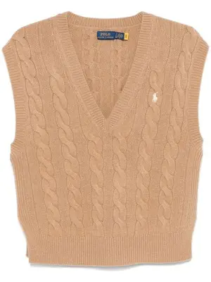 Polo Ralph Lauren V-neck Cable-knit Sweater - Neutrals