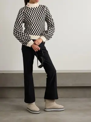 Perfect Moment Carving Air Wool And Cashmere-blend Jacquard Sweater - Cream