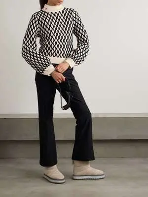 Perfect Moment Carving Air Wool And Cashmere-blend Jacquard Sweater - Cream