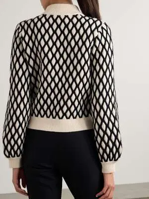 Perfect Moment Carving Air Wool And Cashmere-blend Jacquard Sweater - Cream