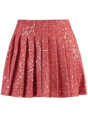 Self-portrait Pleated Sequin Skirt