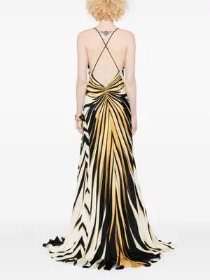 Roberto Cavalli Ray Of Gold-print Maxi Dress