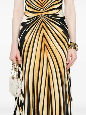 Roberto Cavalli Ray Of Gold-print Maxi Dress