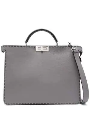 Fendi Medium Peekaboo Iseeu Selleria Tote Bag - Grey