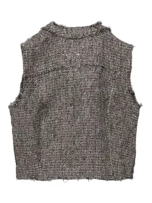 JNBY Jacquard Collarless Cropped Vest