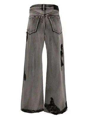 JNBY Distressed Wide-leg Jeans