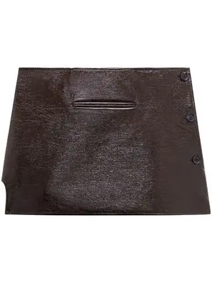 COURREGES Oblique Vinyl Mini Skirt - Brown