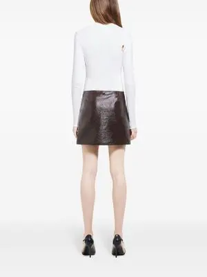 COURREGES Oblique Vinyl Mini Skirt - Brown