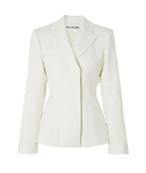 Acne Studios Satin-trimmed Wool-blend Twill Blazer - White