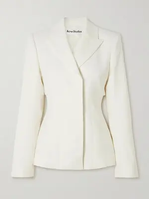 Acne Studios Satin-trimmed Wool-blend Twill Blazer - White