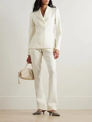 Acne Studios Satin-trimmed Wool-blend Twill Blazer - White