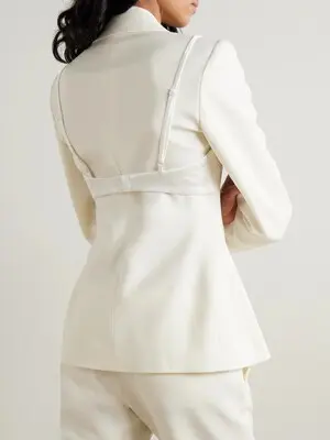 Acne Studios Satin-trimmed Wool-blend Twill Blazer - White