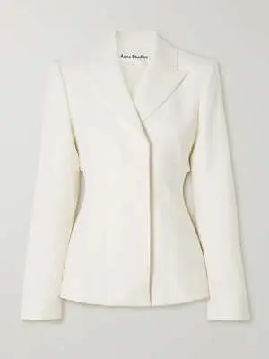 Acne Studios Satin-trimmed Wool-blend Twill Blazer - White