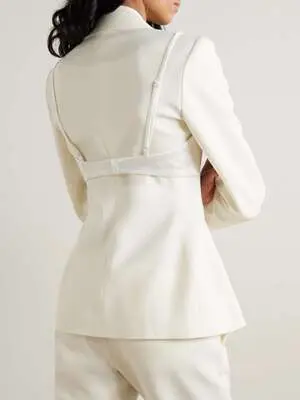 Acne Studios Satin-trimmed Wool-blend Twill Blazer - White