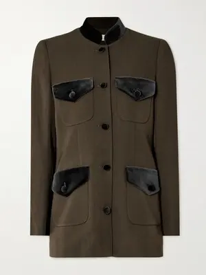 LIBEROWE Raja Velvet-trimmed Blazer
