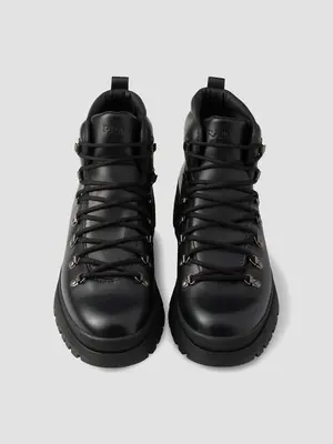 Prada Brixxen Leather Booties - Black