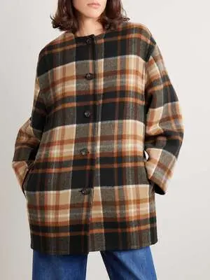Chloé Checked Wool And Silk-blend Coat