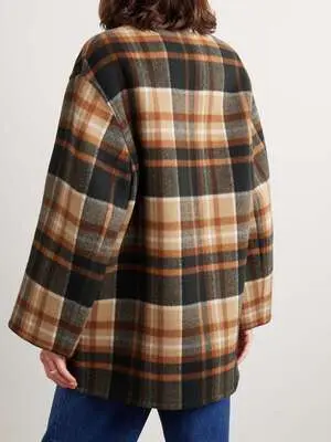 Chloé Checked Wool And Silk-blend Coat