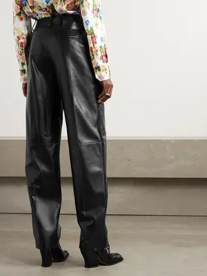 Loewe Belted Leather Straight-leg Pants