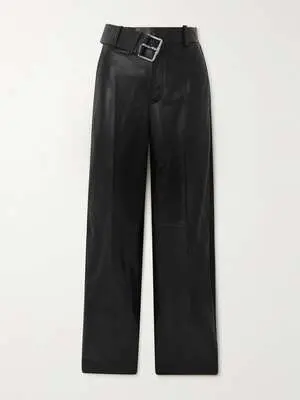 Loewe Belted Leather Straight-leg Pants