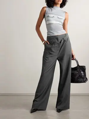 Acne Studios Layered Pinstriped Wide-leg Trousers