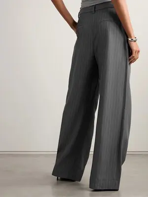 Acne Studios Layered Pinstriped Wide-leg Trousers
