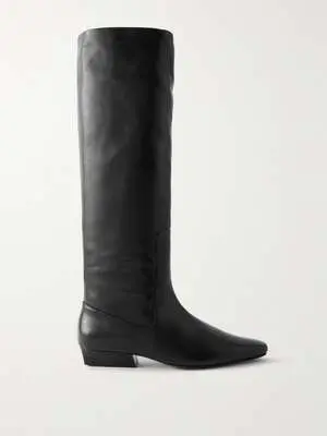Staud Wally Leather Knee Boots - Black