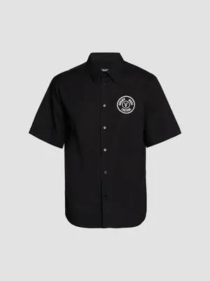 Versace Logo Patch Cotton Shirt