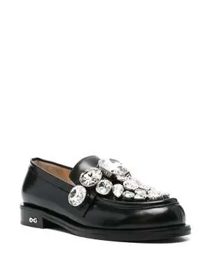 Mach & Mach Crystal-embellished Loafers