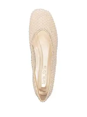 FORTE_FORTE Rhinestone-embellished Ballerina Shoes - Gold